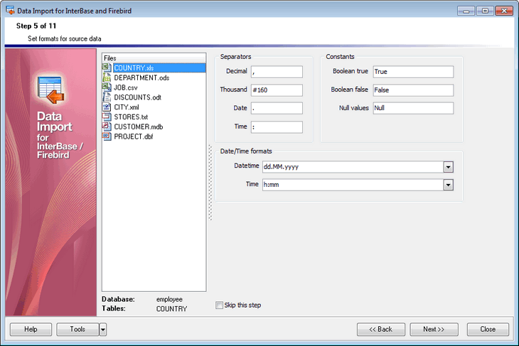 Data Import for InterBase/Firebird | SQLManager