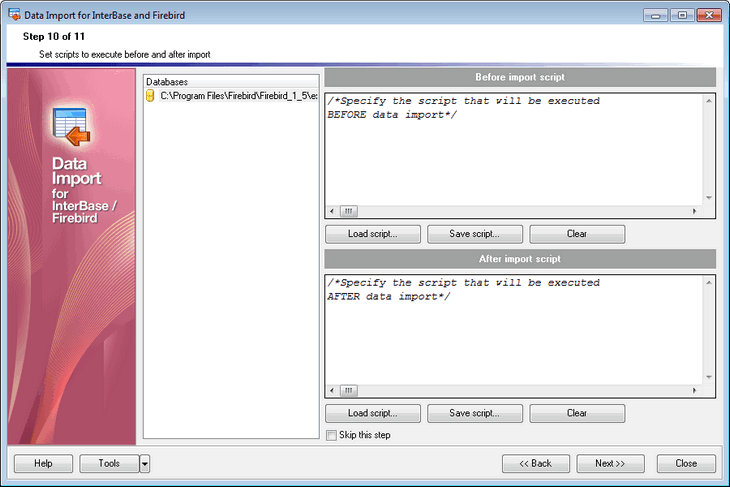 Data Import For Interbasefirebird Sqlmanager