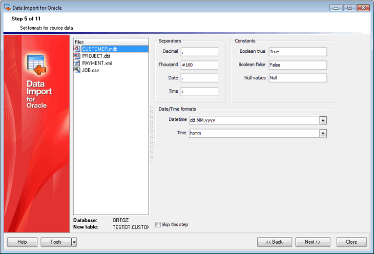 Data Import for Oracle | SQLManager